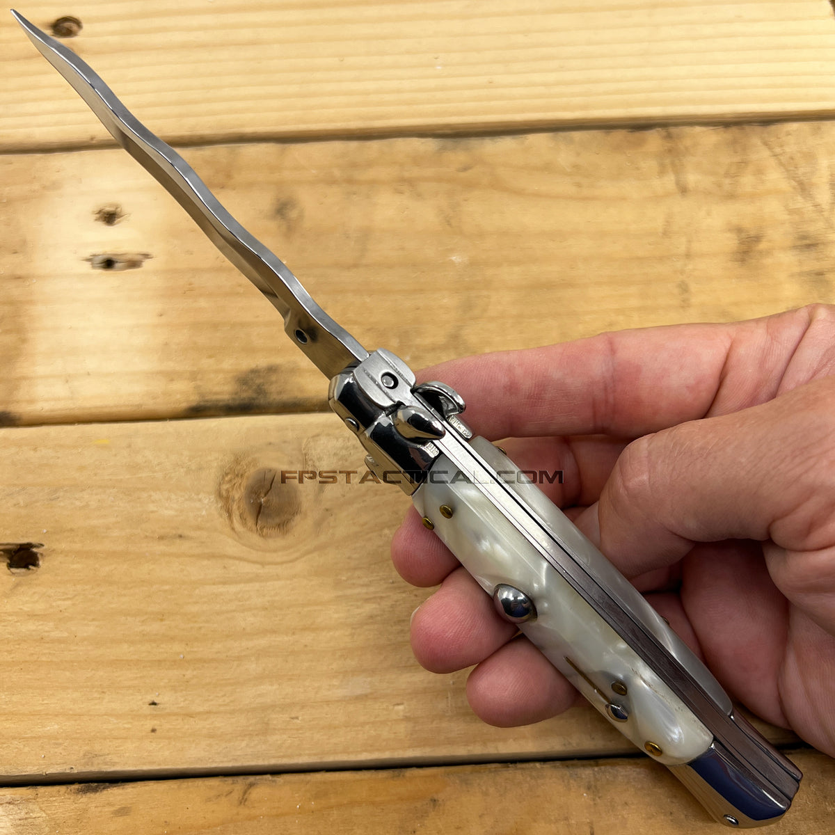 FPSTACTICAL Setan Curved Kris Blade Italian Style Stiletto Switchblade ...