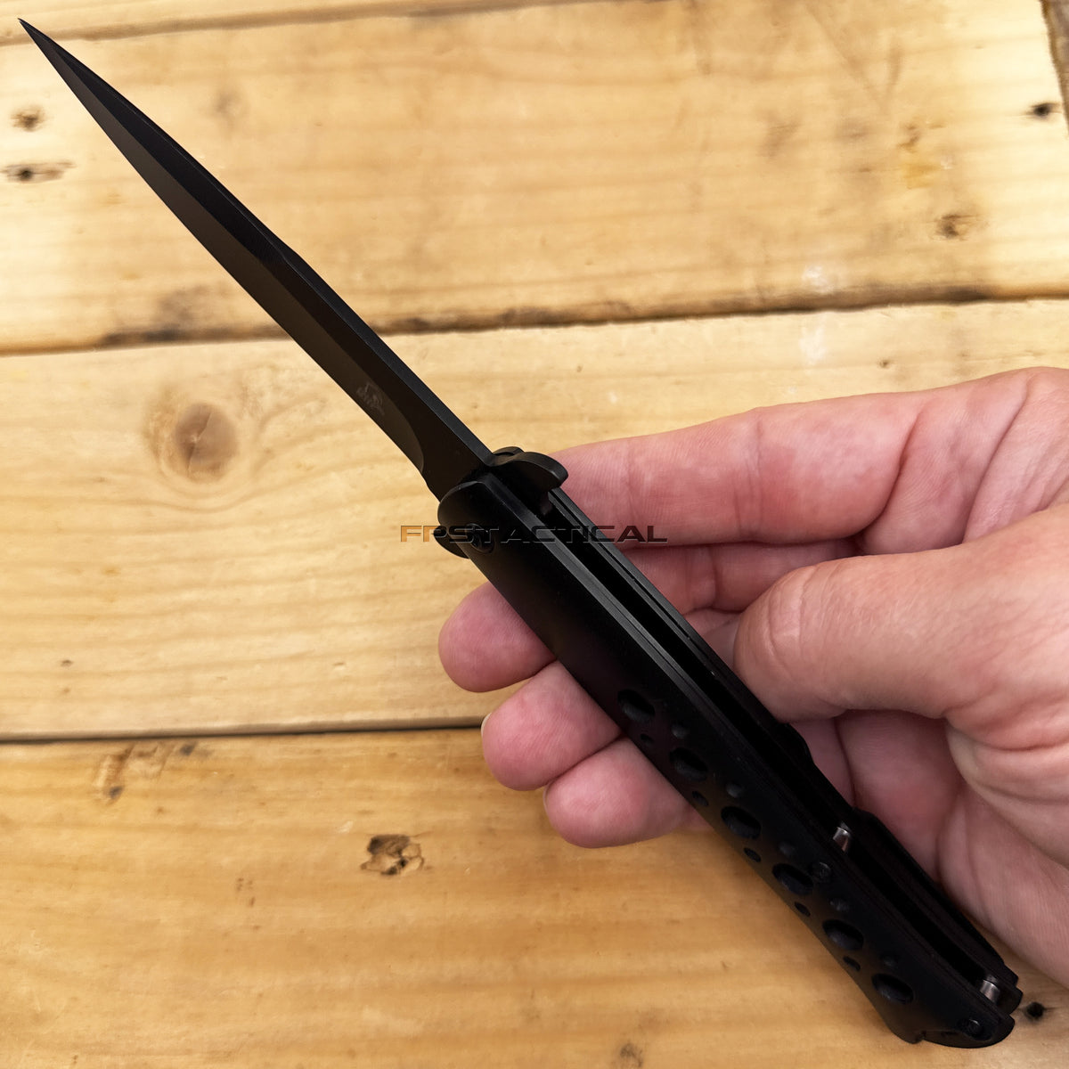 Falcon Midnight Black Matte Finish Spring Assisted Stiletto Knife 4 ...