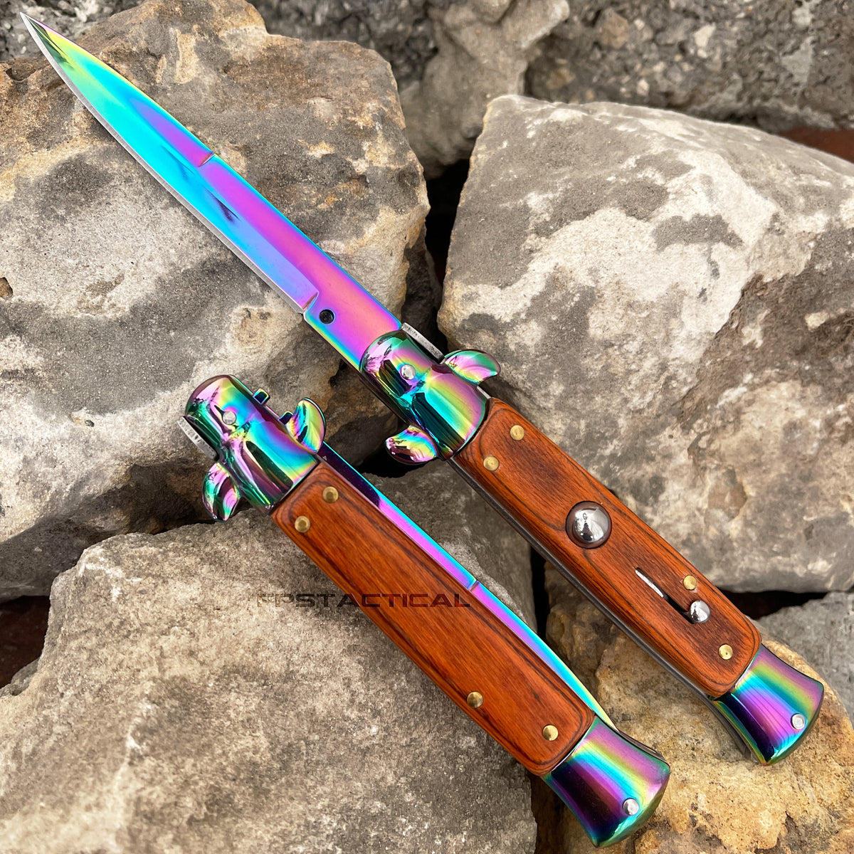 FPSTACTICAL Hue Italian Style Stiletto Switchblade Mirror / Iridescent ...