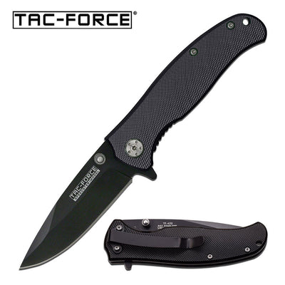 Tac-Force Classic Black Spring Assisted Compact Pocket Knife w Aluminu ...
